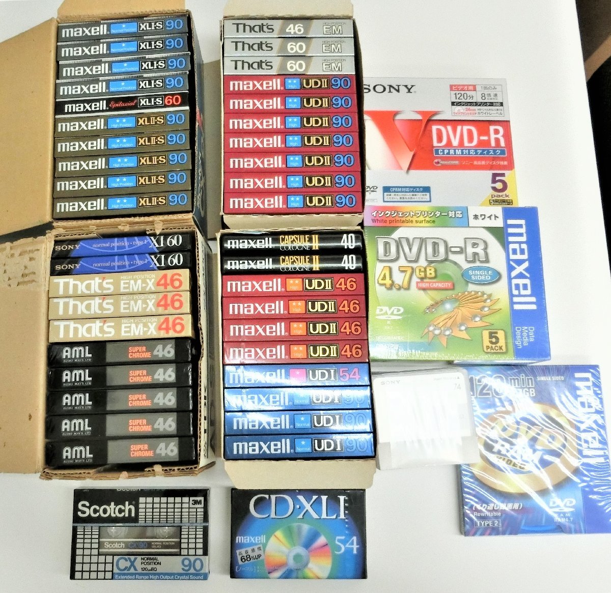 【未使用】桐生店【未使用】9-31 maxell SONY Thats AML カセットテープ DVD-R MD 等 まとめの落札情報詳細 - Yahoo!オークション落札価格検索 オークフリー