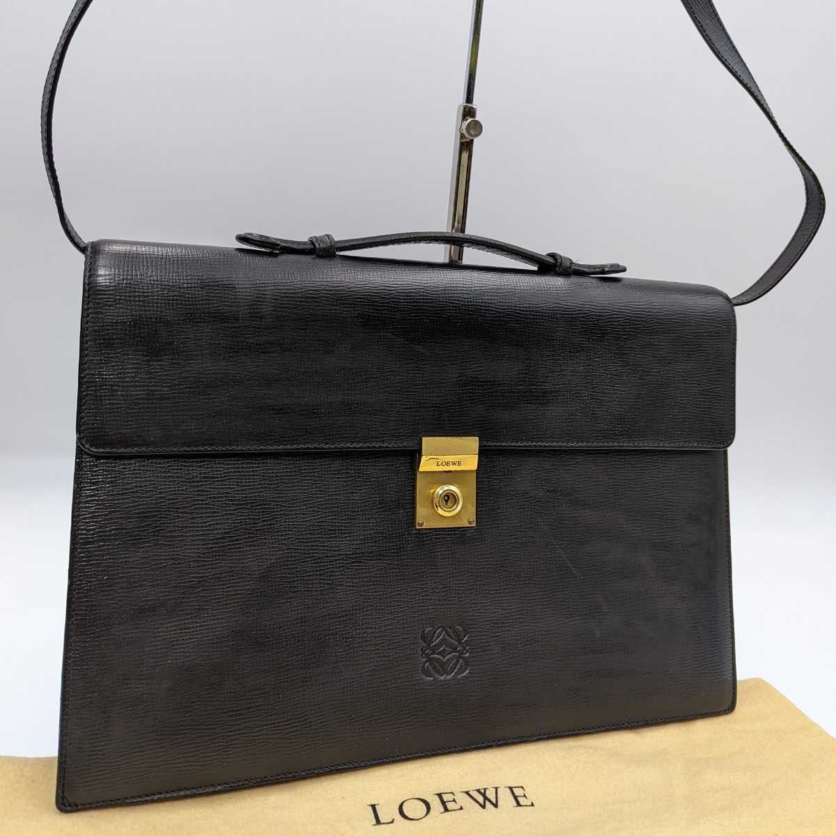 【やや傷や汚れあり】美品 LOEWE ロエベ 2way ビジネスバッグ A4収納可 ブリーフケース アナグラム サフィアーノレザー PC収納可 大容量 ブラック 鍵 の落札情報詳細| ヤフオク ...