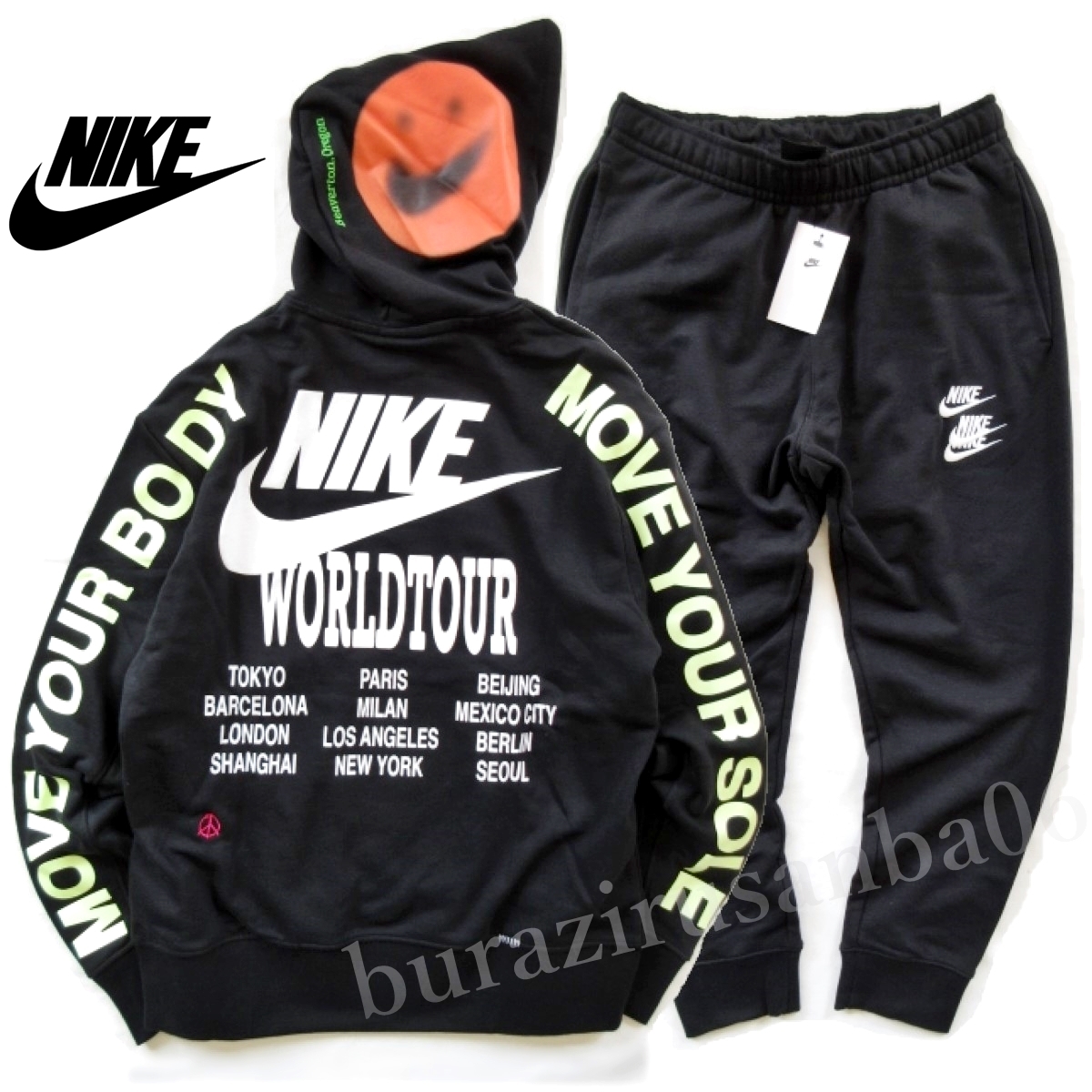 【未使用】N477 新品 NIKE ナイキ 上下セット 秋冬 起毛フリース クルーネック プルオーバー ジョガーパンツ セットアップ 保温 ...