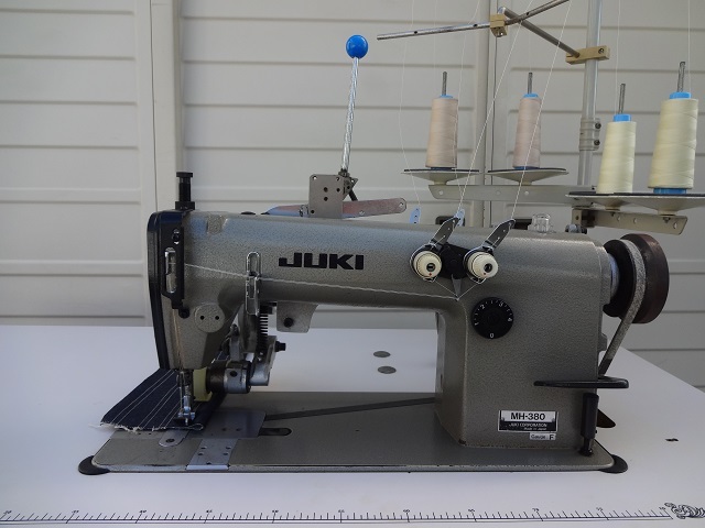 【傷や汚れあり】☆在庫整理 JUKI MH-380 先引きプーラー付き 2本針二重環縫い(チェーンステッチ)ミシン 工業用ミシン 中古⑤☆の ...