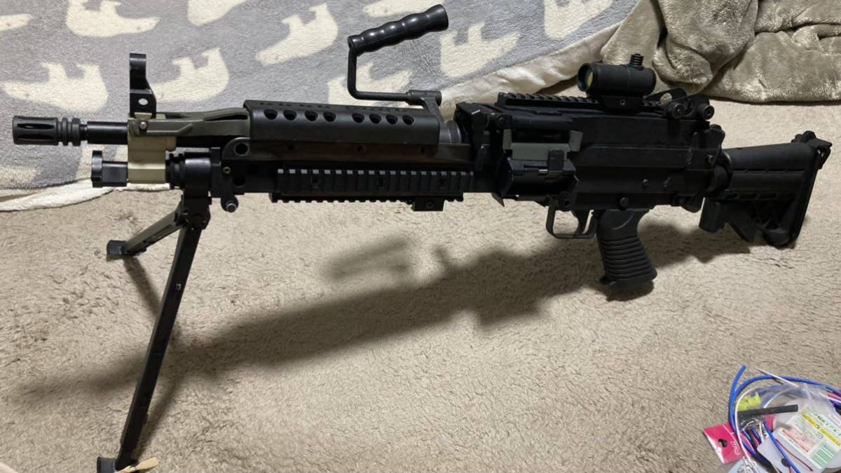 【目立った傷や汚れなし】A&K Mk46 LMG 電動ガンM249 para ミニミ 軽機関銃 フルメタル 内部カスタム Mk48 VFC G ...