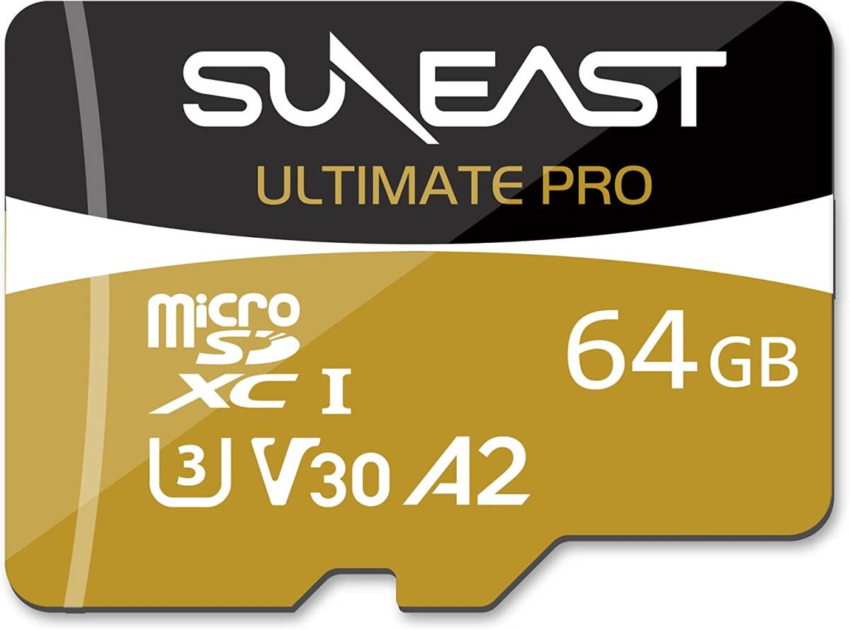 【未使用】SUNEAST microSD 64GB 台湾製 読取最大180MB/s 書込最大130MB/s microSDXC UHS-I DDR200モード A2 U3 V30 ...