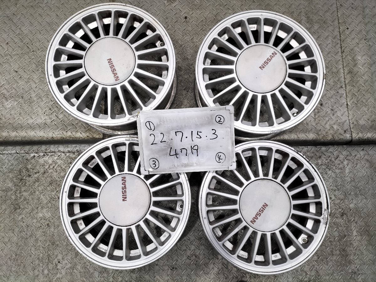 【やや傷や汚れあり】★希少!! RU12 日産 ブルーバード SSS 純正 14インチ アルミ ホイール 4本 14x5.5J+45 ...