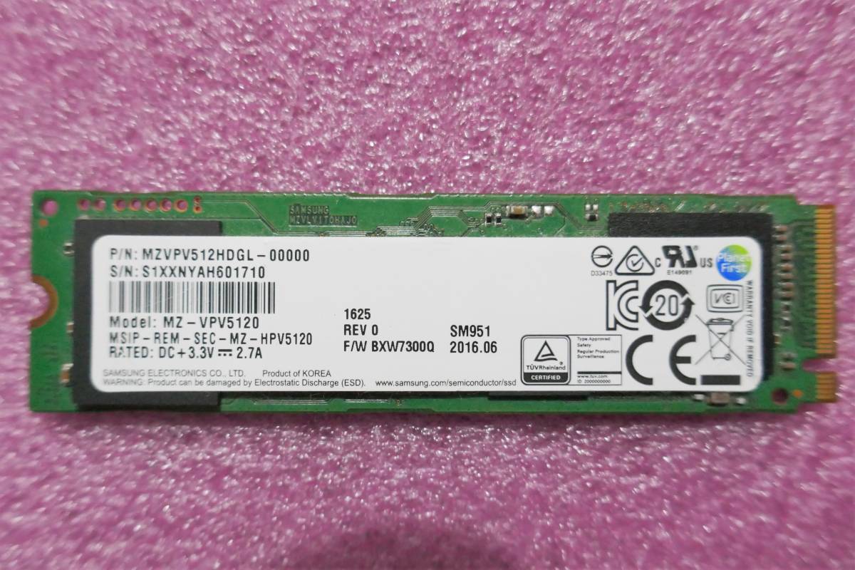 【目立った傷や汚れなし】 MLC SAMSUNG SM951 512GB SSD NVMe接続 MZVPV512HDGL-00000 送料全国210円～の落札情報詳細 - ヤフオク落札価格検索 ...
