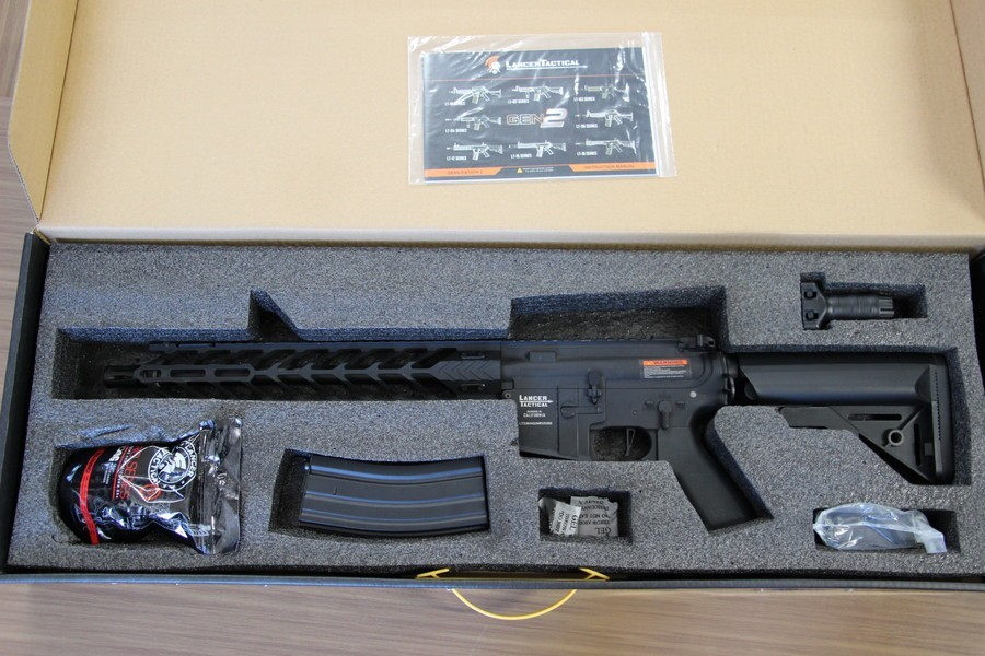 【傷や汚れあり】071 e3344 LANCER TACTICAL 電動ガン LT-33BA-G2-ME ナイトウィングSPR ブラック 動作 ...