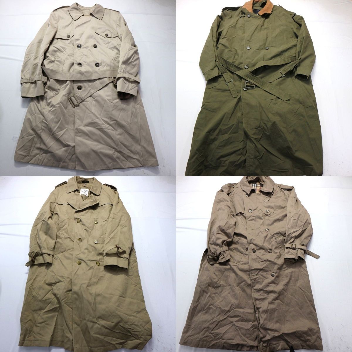 【やや傷や汚れあり】 素材MIXトレンチコート set ロンドンフォグ 他 (メンズ44) 4枚セット まとめ売り 古着卸 1円スタート 最落 ...