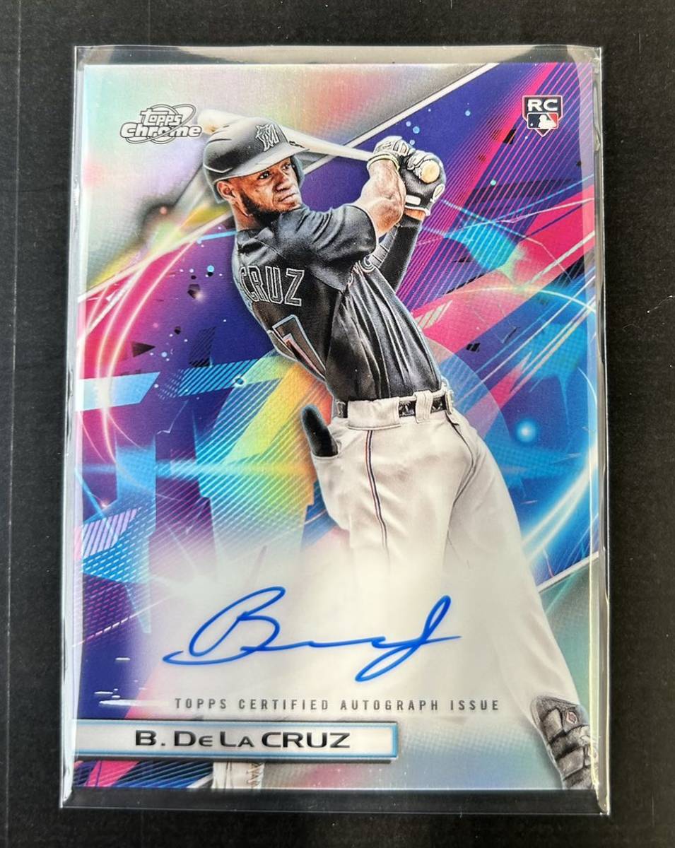 【未使用に近い】2022 Topps Chrome Cosmic Bryan De La Cruz Marlins RC Auto ...