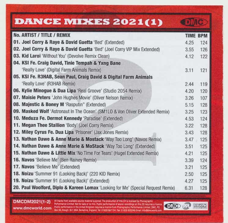 【やや傷や汚れあり】CD V.A DMC Dance Mixes 2021 Part One/3枚組の落札情報詳細 - Yahoo ...