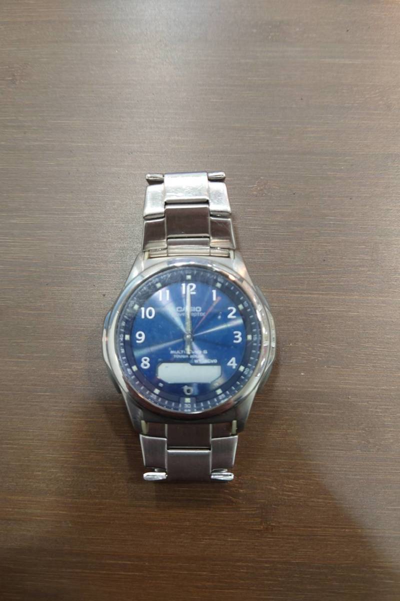 【目立った傷や汚れなし】3531 / CASIO ウエーブセプター WVA-M640TD-2AJF ソーラー電波時計 メンズ ワールドタイム ...