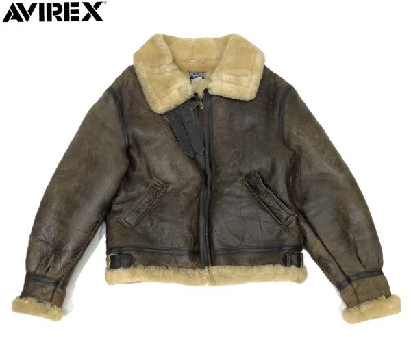 【やや傷や汚れあり】国内正規品 AVIREX B-3 JAK アヴィレックス MENS 羊革 ムートン フライトジャケット 42 アメリカ製 B-6 MA-1 G-1 ミリタリ ブラウンの落札 ...