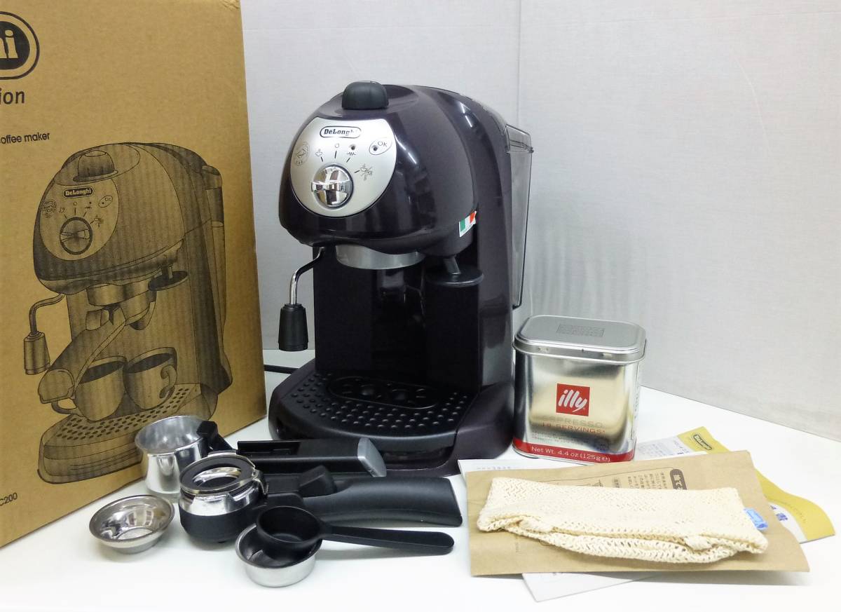 【未使用に近い】美品☆DeLonghi デロンギ エスプレッソ カプチーノメーカー EC200 ブラック 付属品付きの落札情報詳細 ...