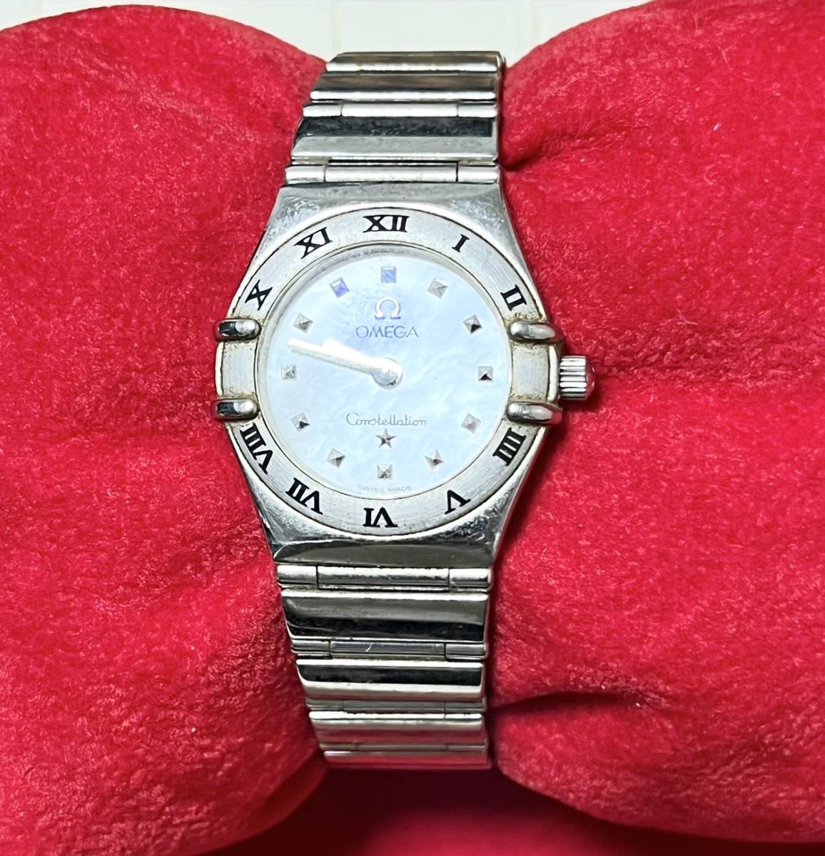 【傷や汚れあり】【現状品】OMEGA オメガ 6563/875 コンステレーション シェル文字盤 クォーツ 腕時計 ラウンド レディース 不動 ...