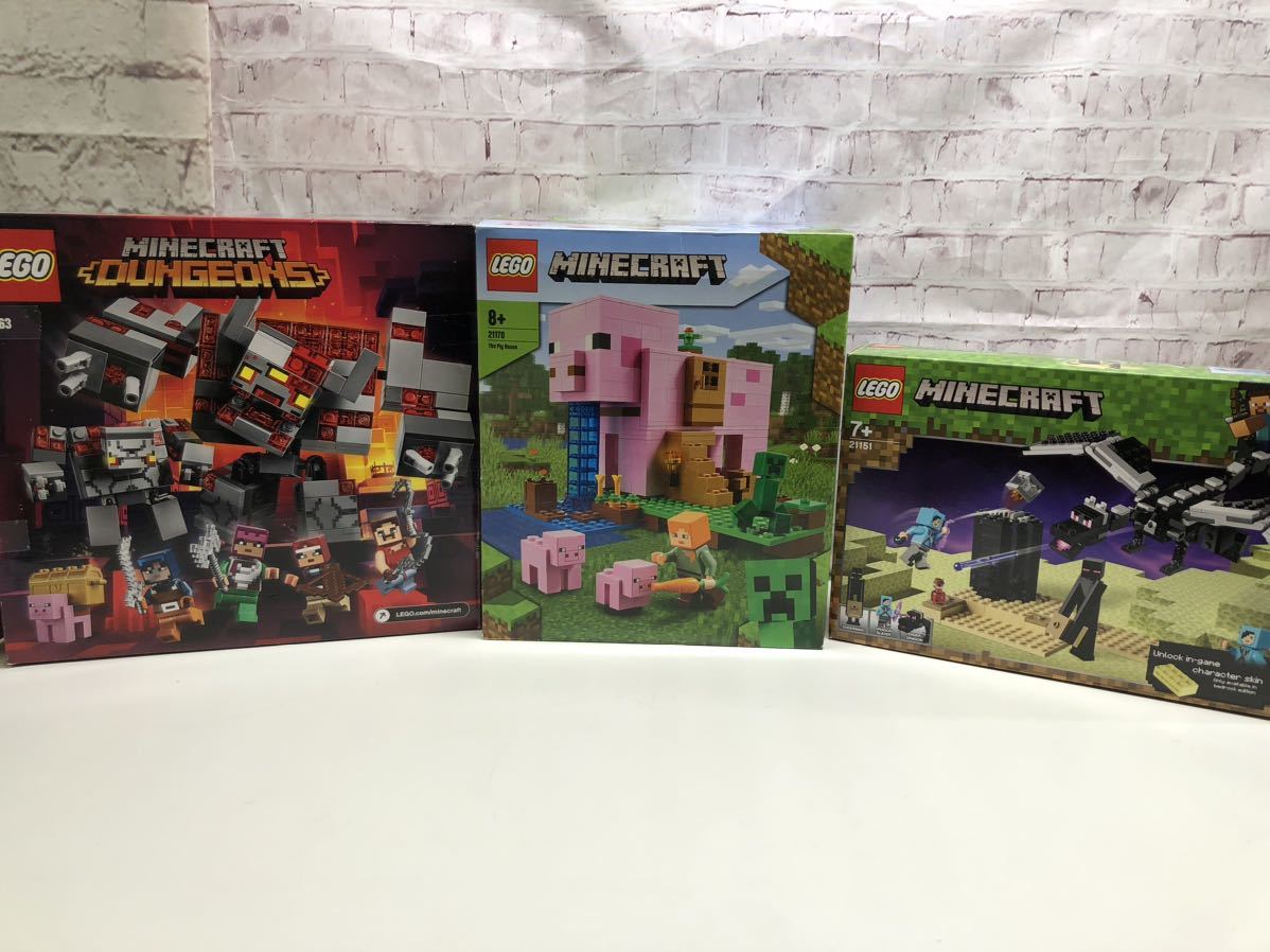 【傷や汚れあり】20221228AC0010 LEGO MINECRAFT まとめ売り DUNGEONS 21163 The Pig ...