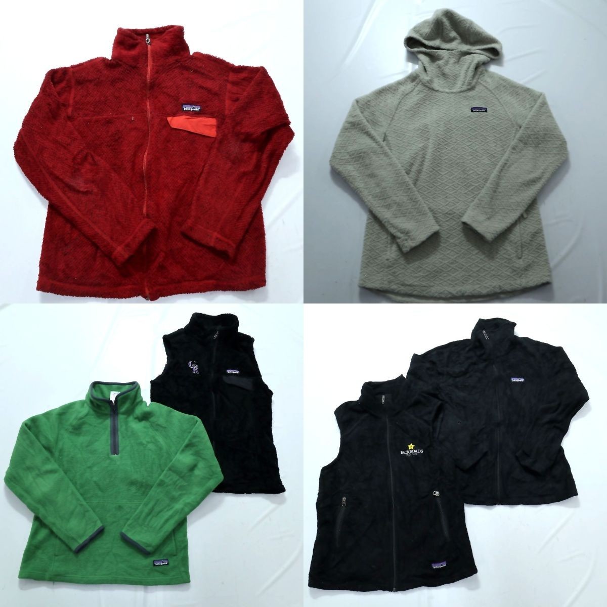 【やや傷や汚れあり】 パタゴニアフリースMIX set ジップ ベスト 他 (レディースS/M) 6枚セット まとめ売り 古着卸 1円スタート ...