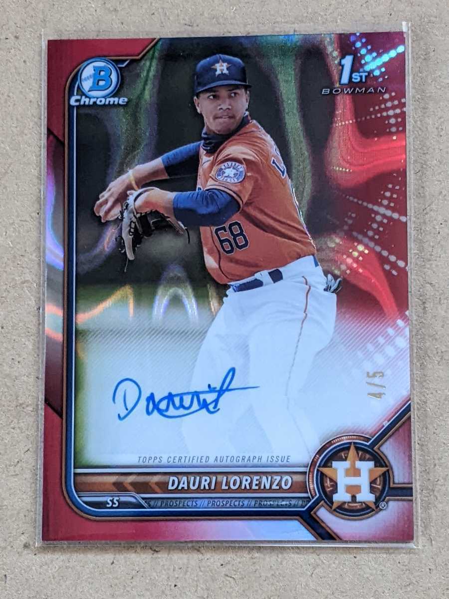【目立った傷や汚れなし】DAURI LORENZO【MLB 2022 TOPPS BOWMAN BASEBALL】ボウマンクローム ダウリ ...