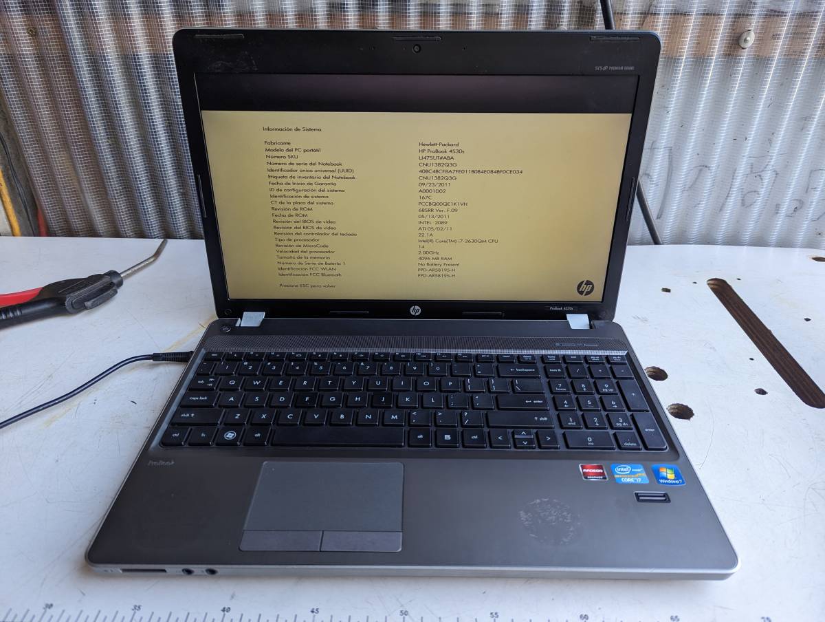 【傷や汚れあり】HP ProBook 4530s Core i7-2630QM 2.00GHz 4GB AMD Radeon Graphics ...
