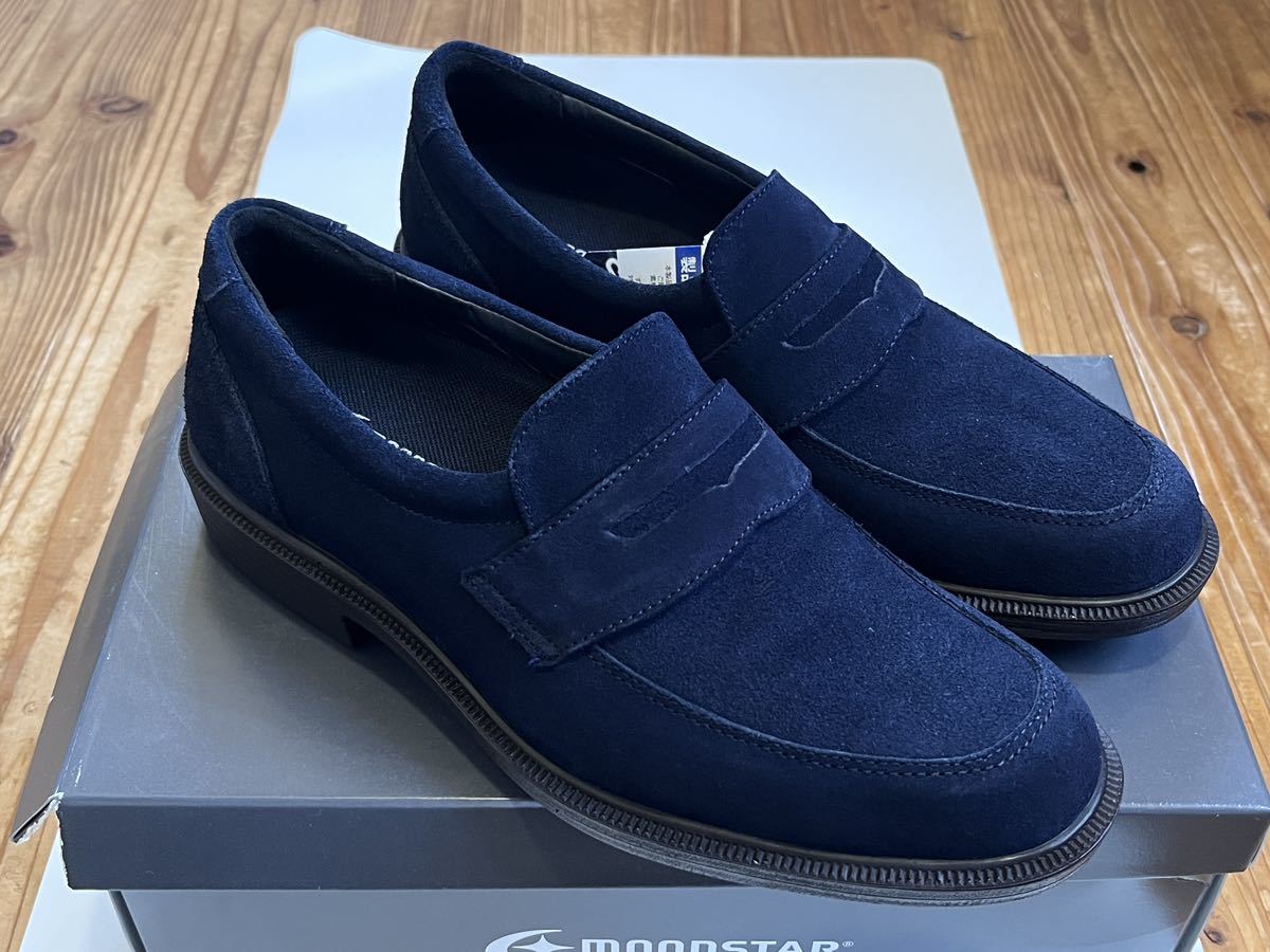 【未使用】☆★☆ムーンスター MOONSTAR スポルス SPH4506NSR 革靴 ローファー スエード 濃紺 25.5cm 4E 日本製 雪寒地 防滑 未使用 定価22,000円の落札情報 ...