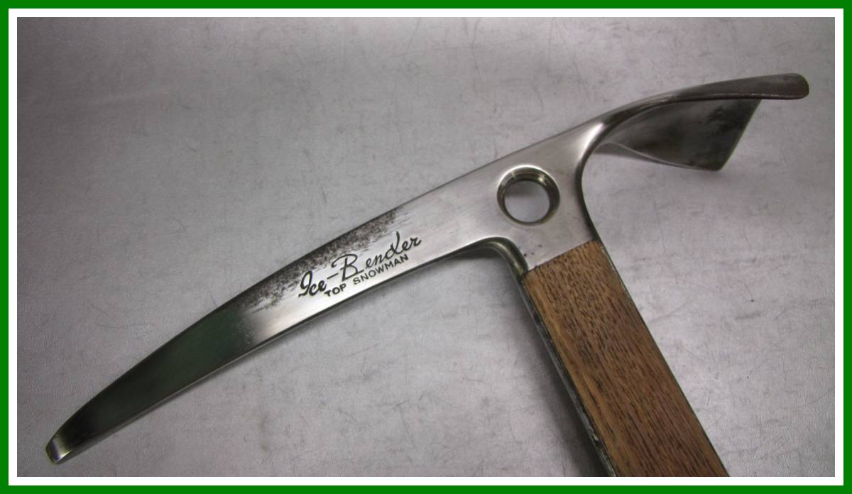 【全体的に状態が悪い】当時物ヴィンテージ 1970年代 登山用品 東京トップ スノーマン アイスベンダー Ice-Bender ピッケル 木製 ...