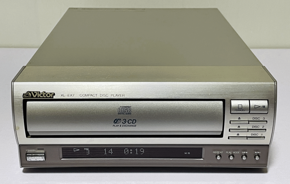 【傷や汚れあり】Victor ビクター JVC XL-EX7S 3枚CDチェンジャー CDプレイヤー 単体コンポ 本体のみ 3 CD Compact Disc Player Operation ...