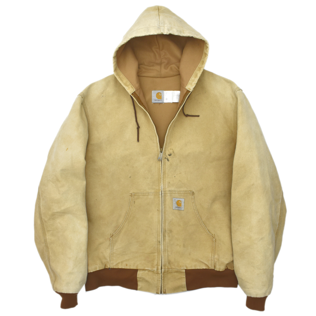【傷や汚れあり】雰囲気抜群 90s ビンテージ USA製 Carhartt カーハート アクティブパーカー ダック ジャケット サーマルライナー size.L～XL ボロ ダメージの落札情報 ...