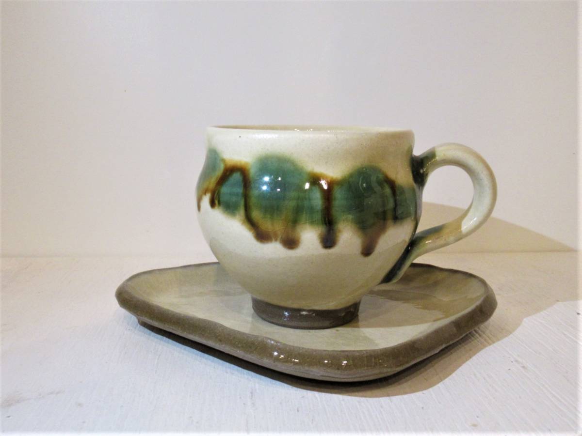 【未使用に近い】【cs21-2】龍門司焼 次郎太窯 三彩 カップ＆ソーサー ★民藝陶器 民陶 薩摩の落札情報詳細 - ヤフオク落札価格検索 オークフリー