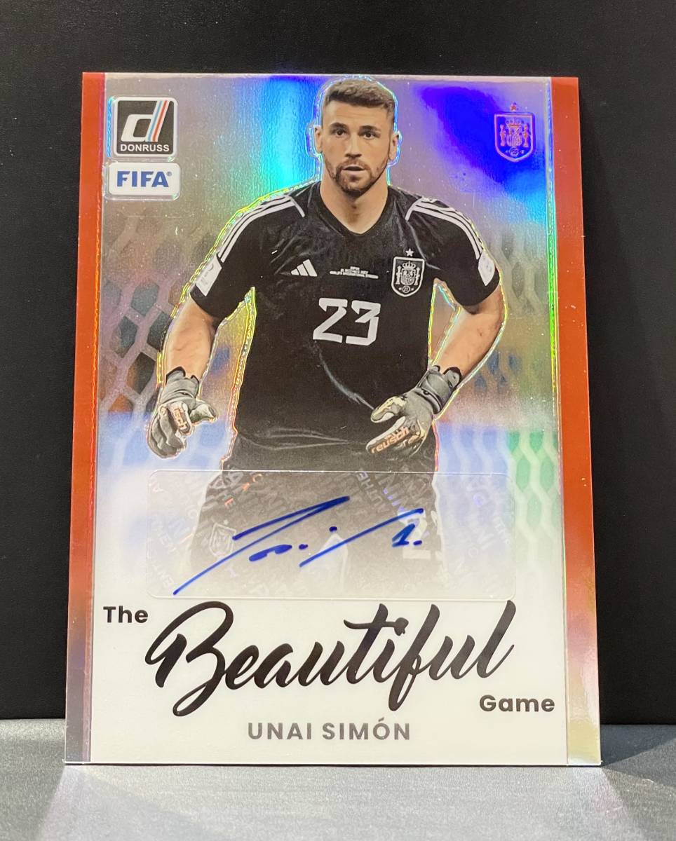 【未使用に近い】Unai Simon 2022-23 Panini Donruss FIFA The Beautiful Game Auto Red Prizm 10枚限定！！直筆サインカード ...
