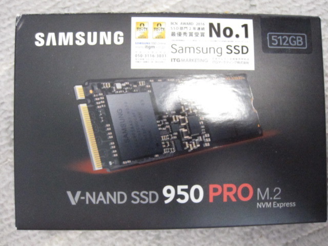 【目立った傷や汚れなし】SAMSUNG☆SSD 950 PRO M.2☆512GB NVM Express☆動作現状品 送料無料！！の落札情報 ...