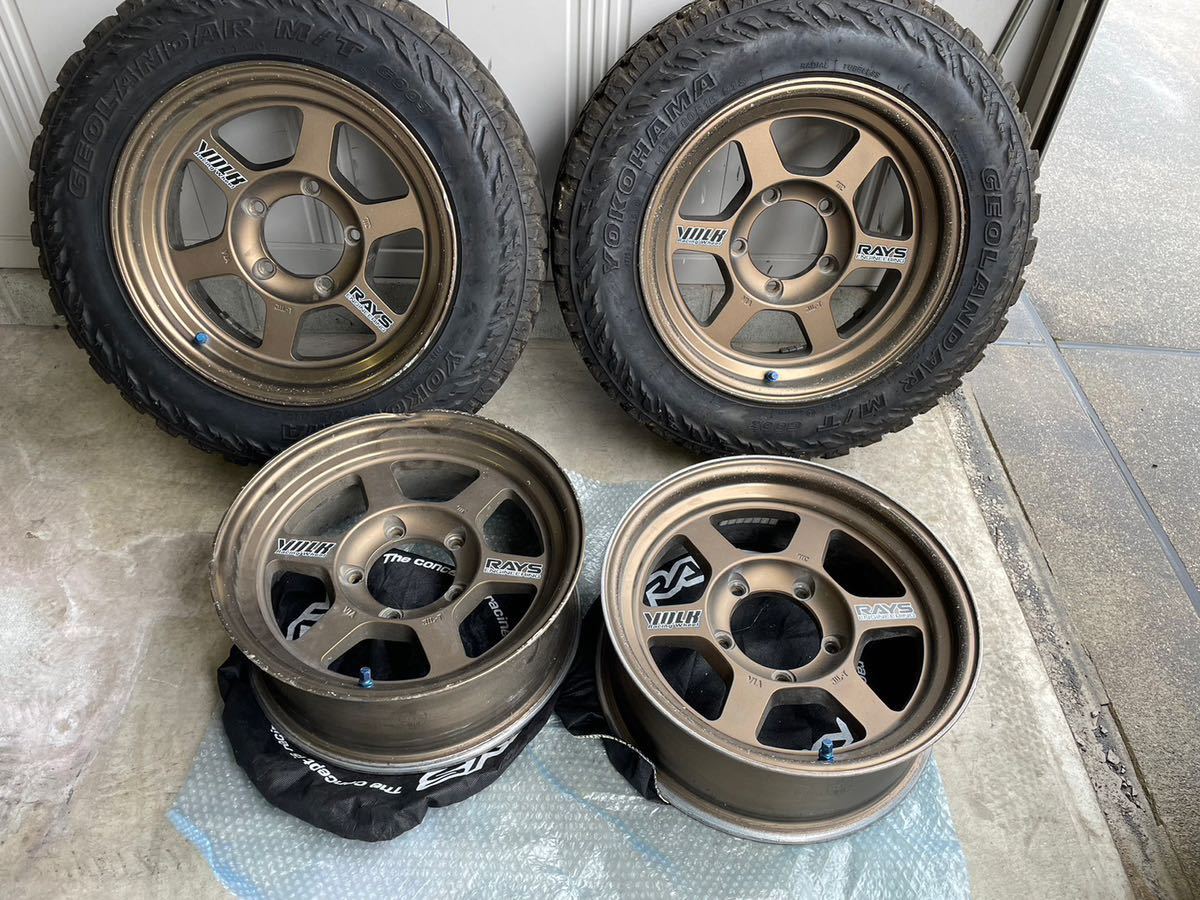 【傷や汚れあり】RAYS TE37X 16インチ 6JJ-5 PCD139.7 カラー:BR YOKOHAMA GEOLANDAR M/T ...