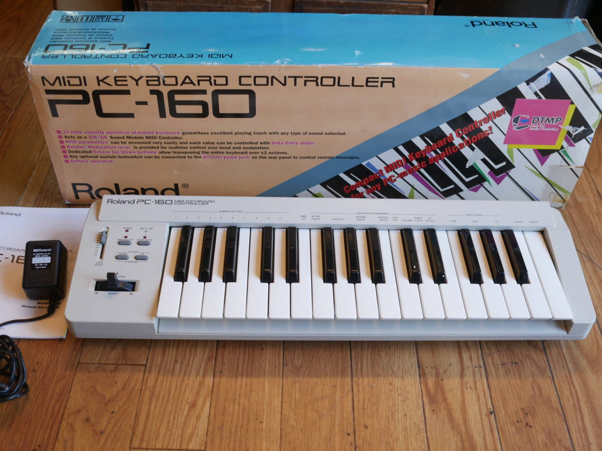 【目立った傷や汚れなし】 Roland【PC-160】MIDIキーボード コントローラー USED美品 元箱・説明書・ACアダプター付属 ...