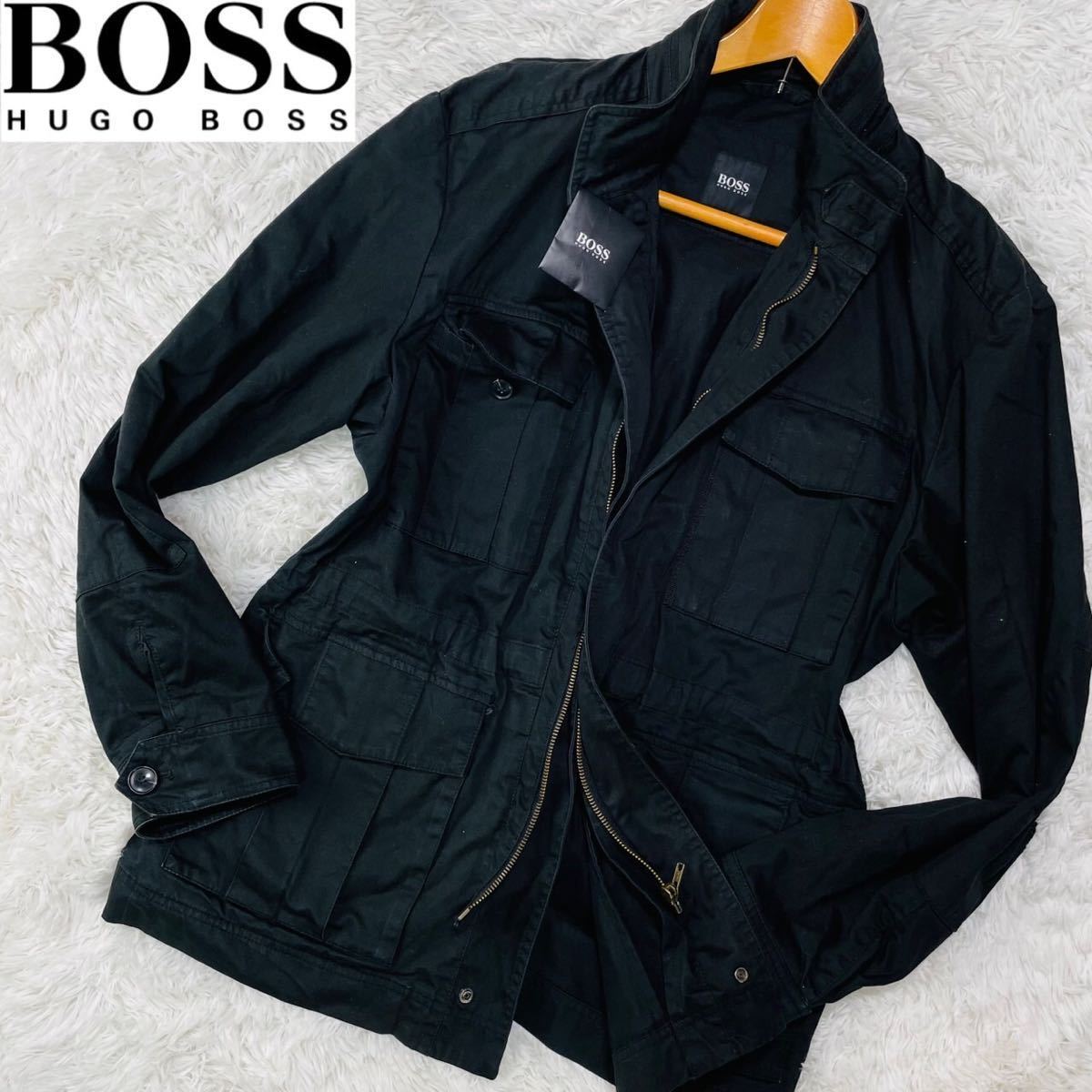 【目立った傷や汚れなし】極美品【超レア!XL】圧巻の激シブオーラ!ヒューゴボス HUGO BOSS ミリタリージャケット ジップアップ フード ...