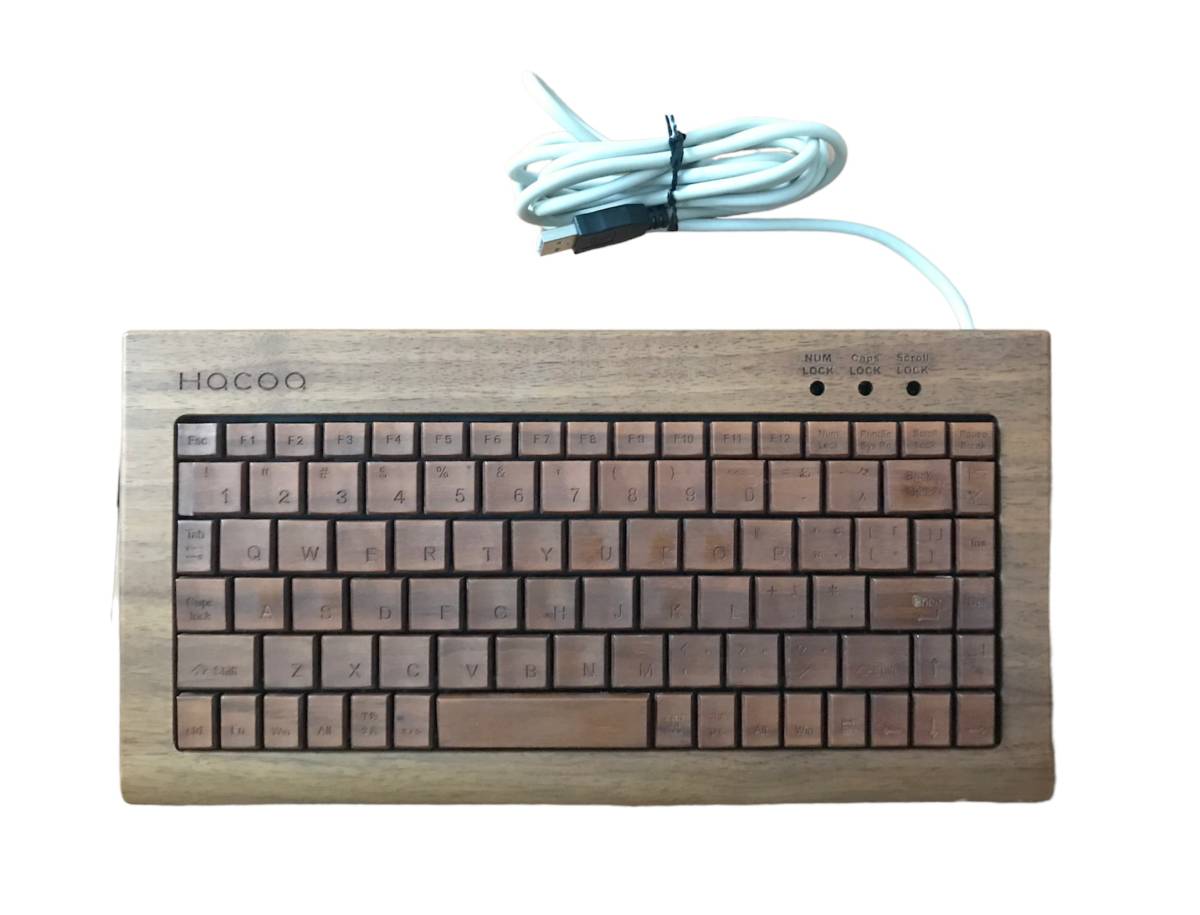 【やや傷や汚れあり】HACOA ハコア 木製 キーボード USB接続 Hacoa 木製 パソコン ウォルナット ノートパソコン 木ーボード ...