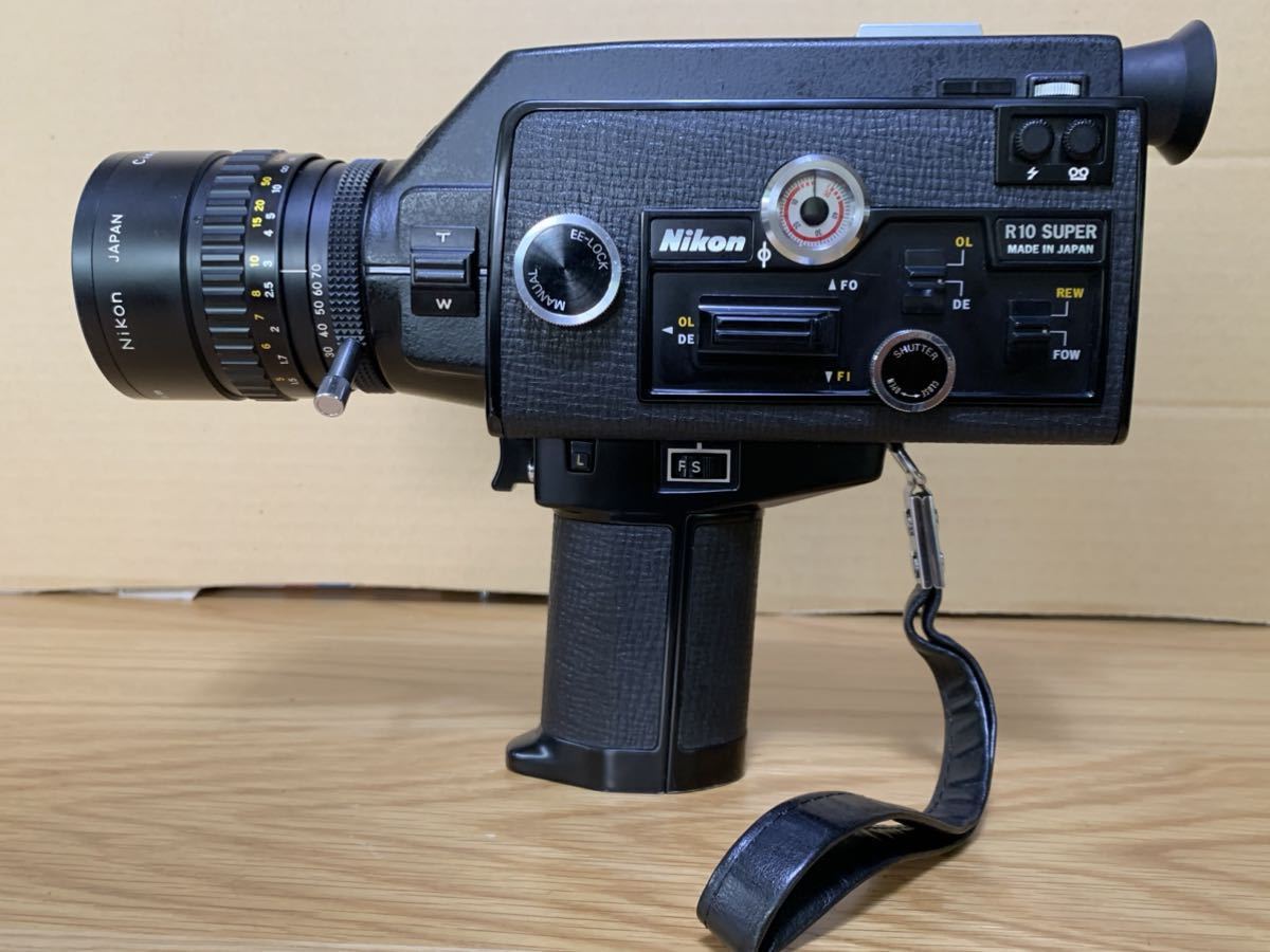 【やや傷や汚れあり】 Nikon ニコン R10 SUPER スーパーズーム 8㎜ フィルムカメラ 純正バッグ付 レンズ Cine-NIKKOR Zoom C Macro 1:1.4 f=7 ...