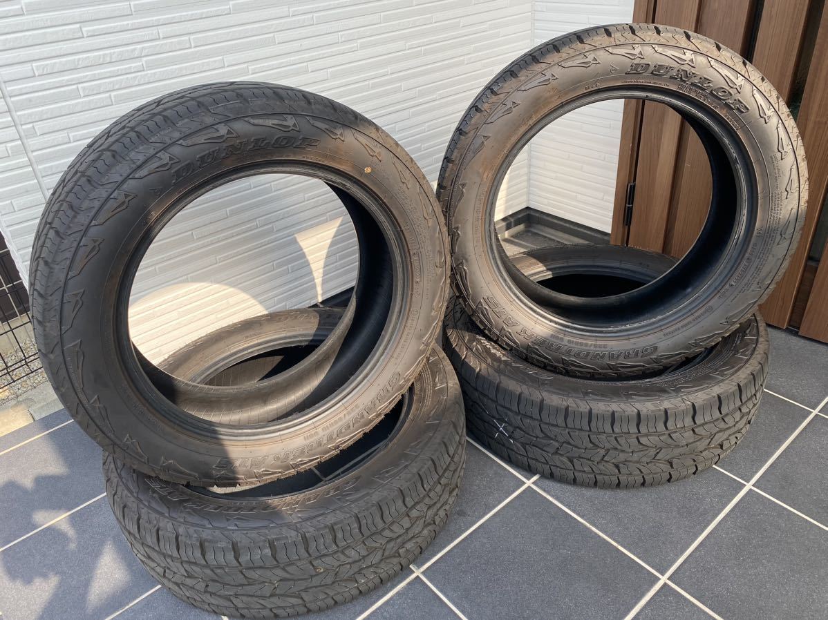 【目立った傷や汚れなし】ダンロップ グラントレック AT5 225/55 R18 2022年製造 18インチ4本 中古 DUNLOP ...
