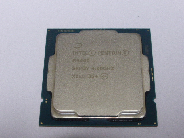 【やや傷や汚れあり】INTEL CPU PENTIUM G6400 2コア4スレッド 4.00GHZ SRH3Y LGA1200 Comet Lake CPUのみ 起動確認済ですがチップ欠損 ...