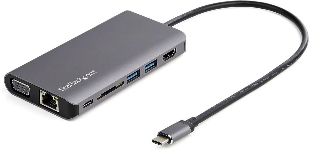 【未使用】送料無料★StarTech.com USB Type-C マルチ 変換アダプタ HDMI または VGA対応 100W 30cmホストケーブル USB-C接続マルチハブ ...