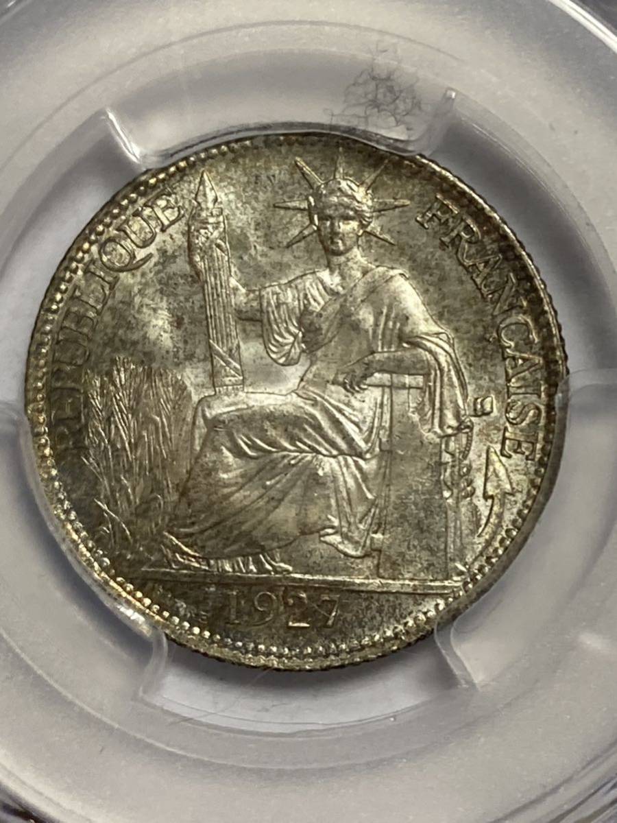 【未使用】1円〜未使用 Ms66 Pcgs鑑定 仏領 インドシナ 1927年 20セント 銀貨 古銭 の落札情報詳細 ヤフオク落札価格検索
