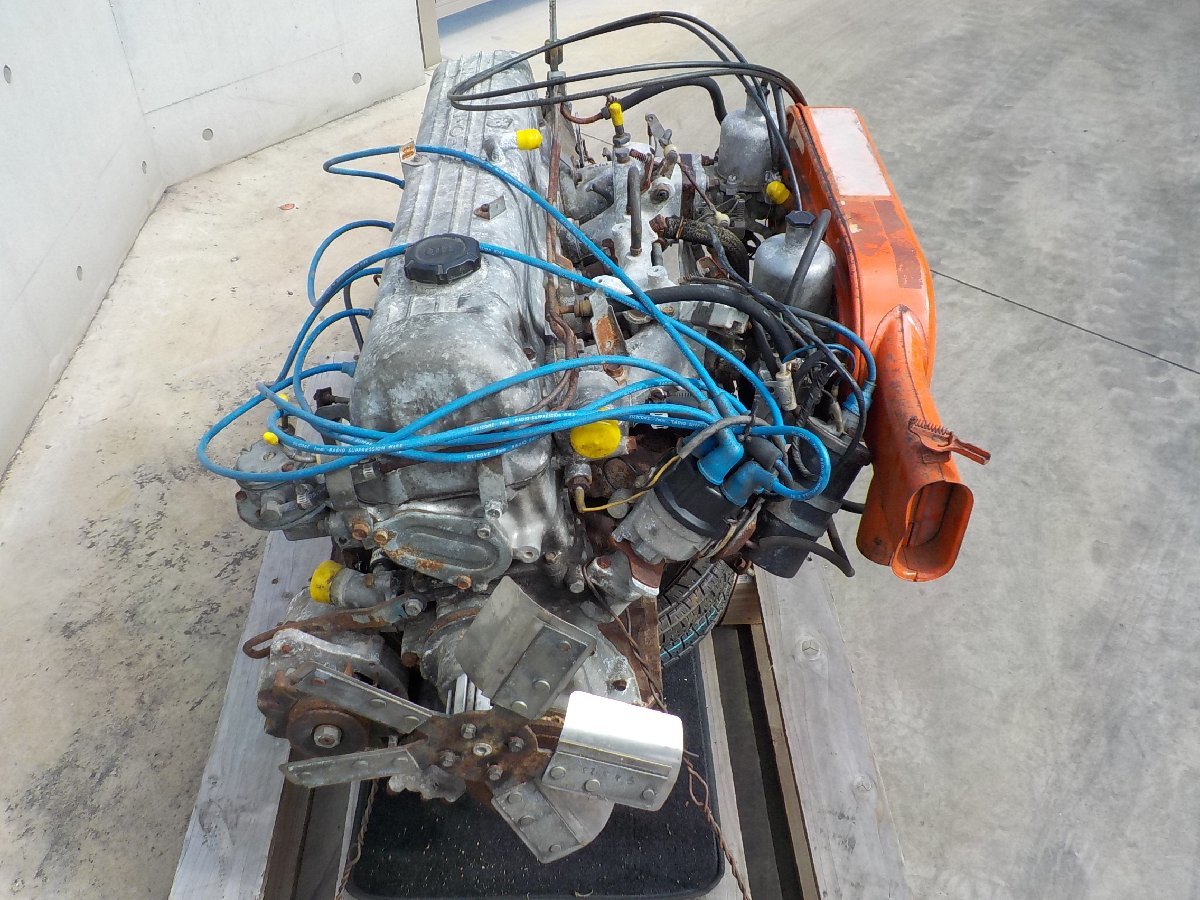 【全体的に状態が悪い】フェアレディZ HLS30 S30Z 240Z DATSUN ダットサン L24 L型 エンジン ミッション クランキングOK!! 部品取りに!! 0805-1三P1 の ...