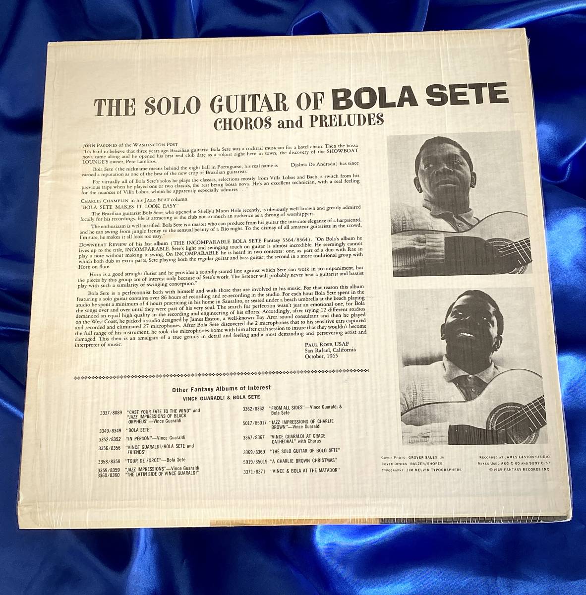【未使用に近い】希少ラベル ★Bola Sete / The Solo Guitar Of Bola Sete ボラ・セチ Fantasy ...