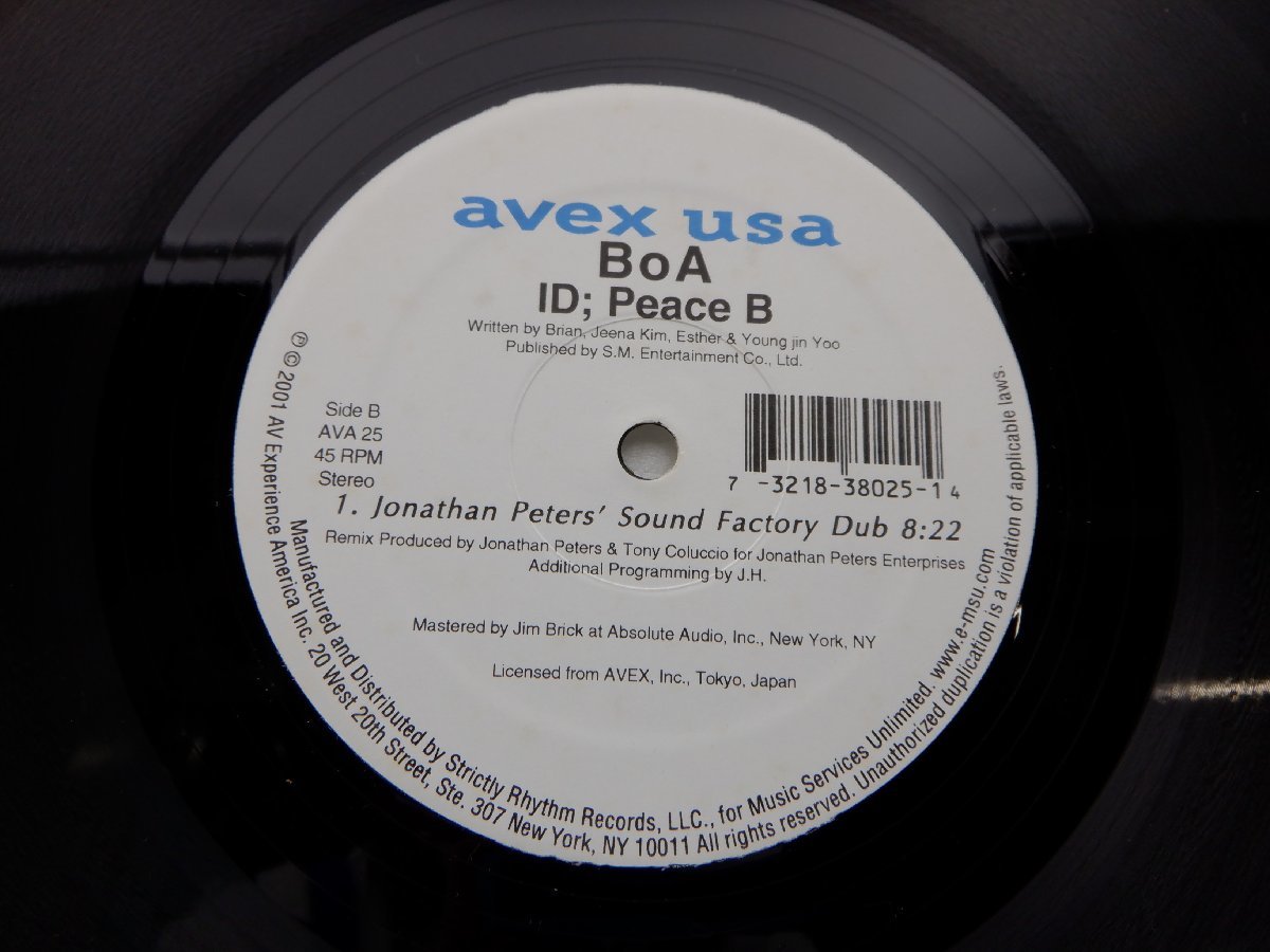 【やや傷や汚れあり】BoA「ID; Peace B」LP（12インチ）/Avex USA(AVA 25)/Electronicの落札情報詳細 - Yahoo!オークション落札価格検索 オークフリー