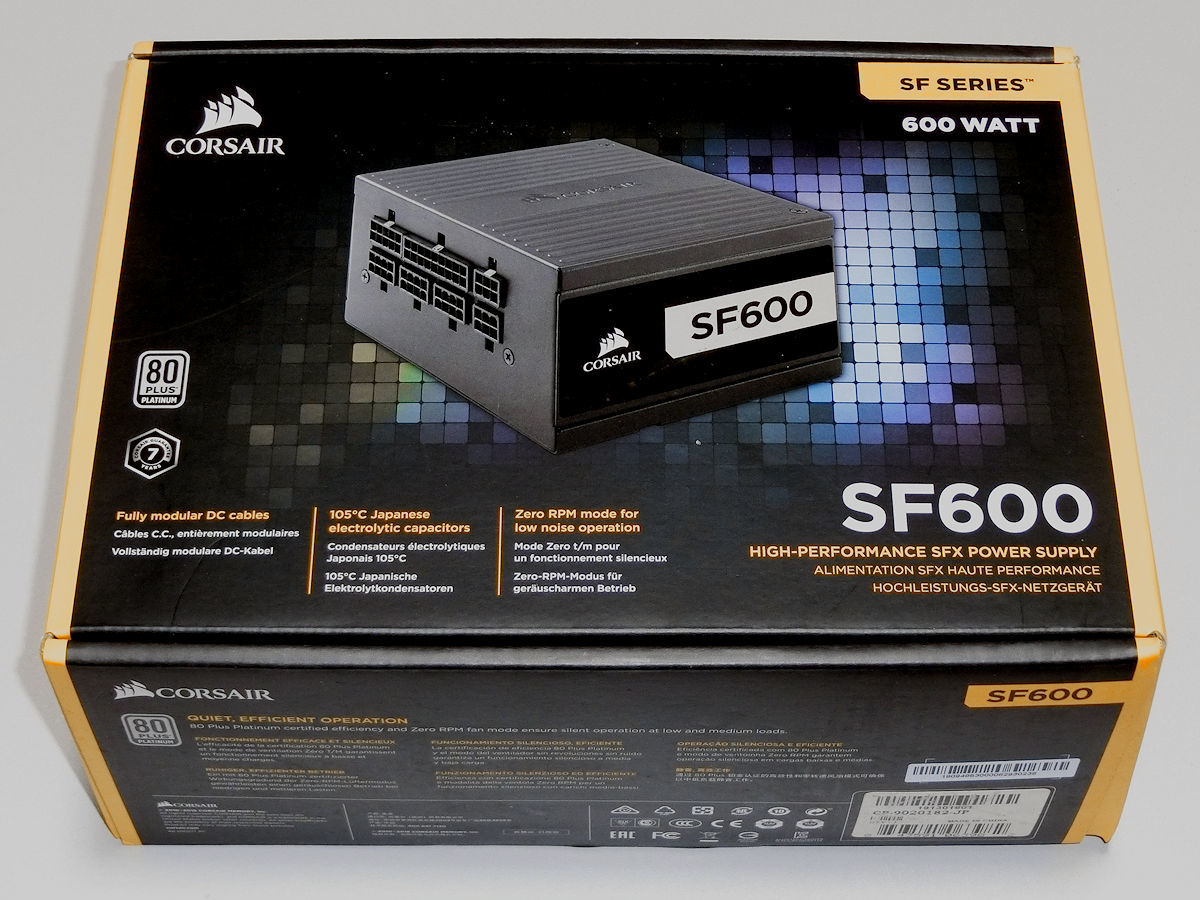 【目立った傷や汚れなし】Corsair SF600 PLATINUM 600W ATX / SFX互換 (変換ブラケット付属) 未使用の落札 ...
