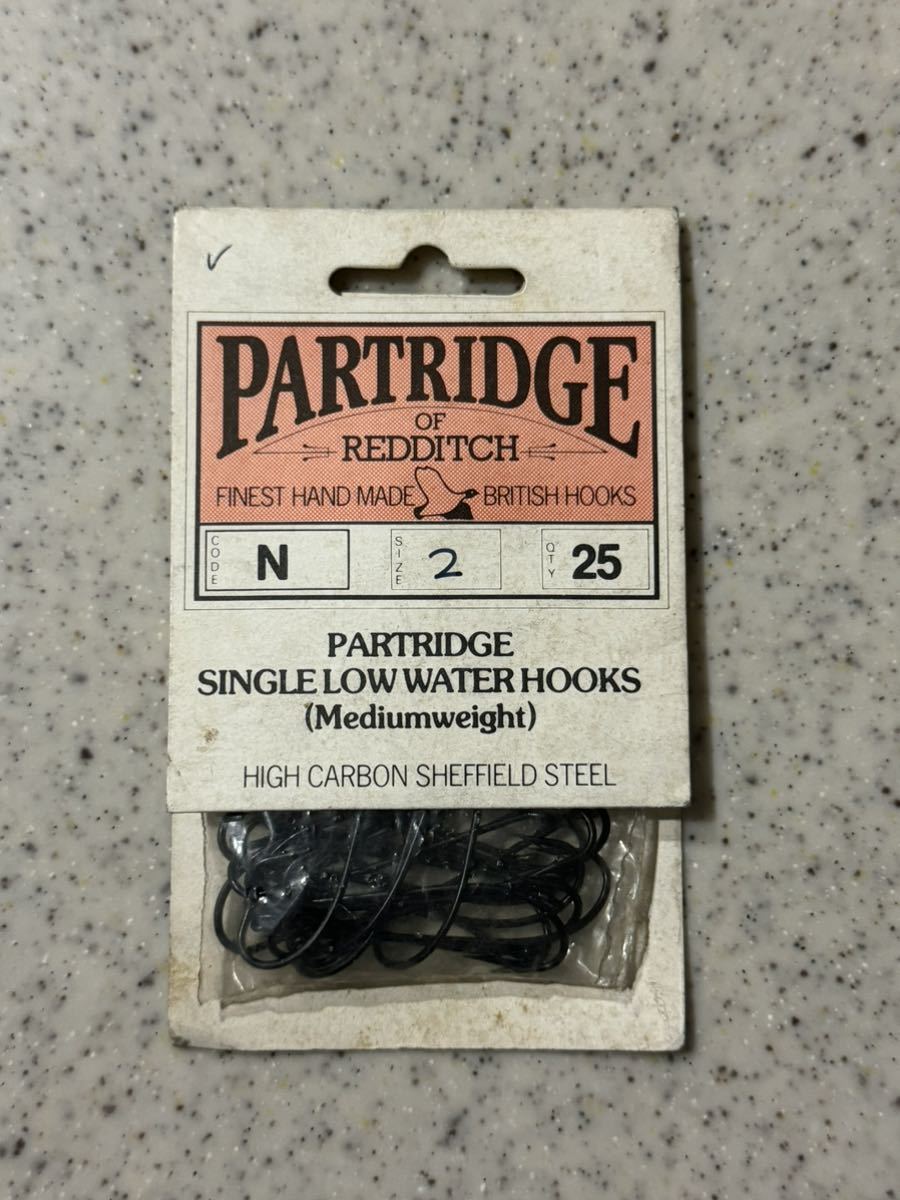 【未使用】廃盤 未使用 PARTRIDGE パートリッジ N #2 DOWN EYE SPROAT FORGED WET 25本 フライフック ...