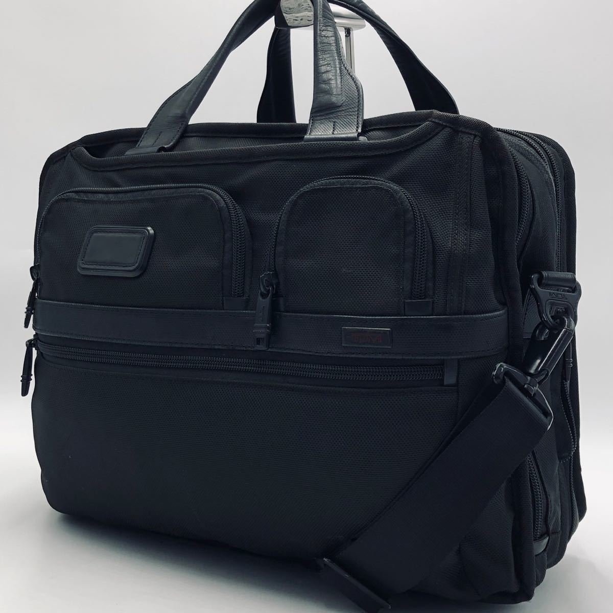 【目立った傷や汚れなし】1円~ 極美品 TUMI トゥミ ALPHA2 エクスパンダブル オーガナイザー ブリーフ 2way 斜め掛け メンズ ビジネスバッグ レザー A4/PC可 通勤 黒の ...