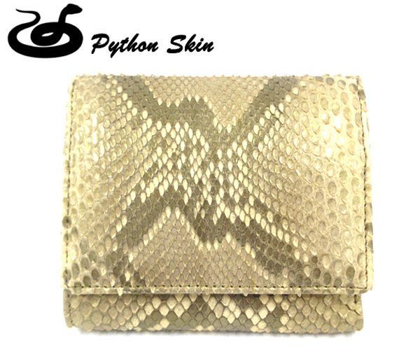 【未使用】送料185円 tz232 ユニセックス パイソンスキン 二つ折り財布 日本製 34180円相当【シンオク】【クリックポスト発送】の ...