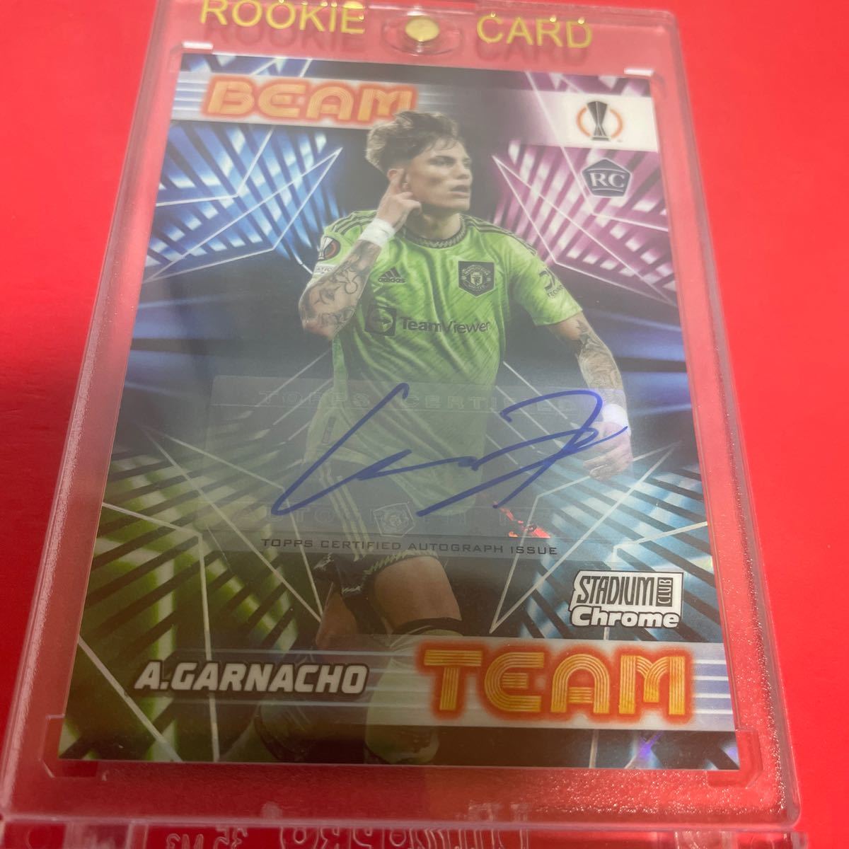 【未使用に近い】2022-23 Topps STADIUM CLUB Chrome RC Alejandro Garnacho 直筆サイン ...