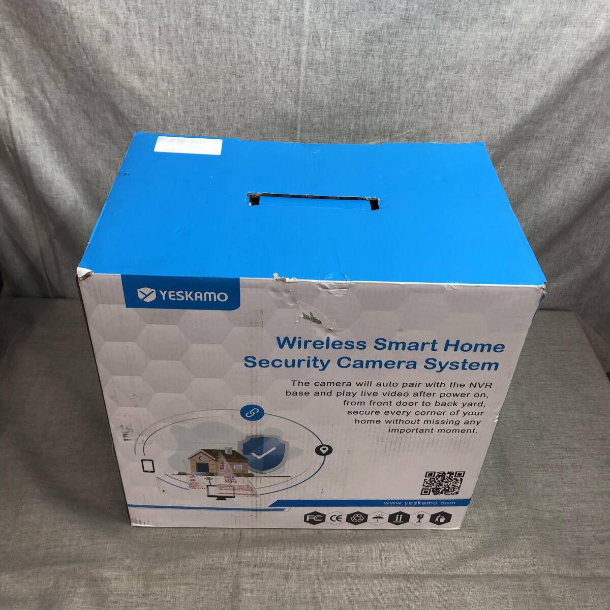 【未使用】未使用 YESKAMO 12inch IPS防犯モニター /4台 屋外 ワイヤレス防犯カメラ セット AI人物検知 監視カメラ ...