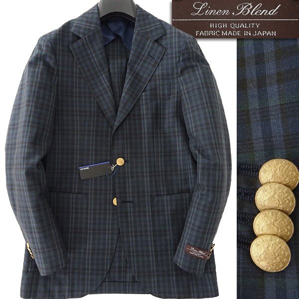 【未使用】新品 BEAMS監修 モアレス 春夏 リネン混 トロピカル ウール チェック ジャケット M 紺 緑 【J40278】 MORLES ビームス ブレザー メンズの落札情報詳細 ...