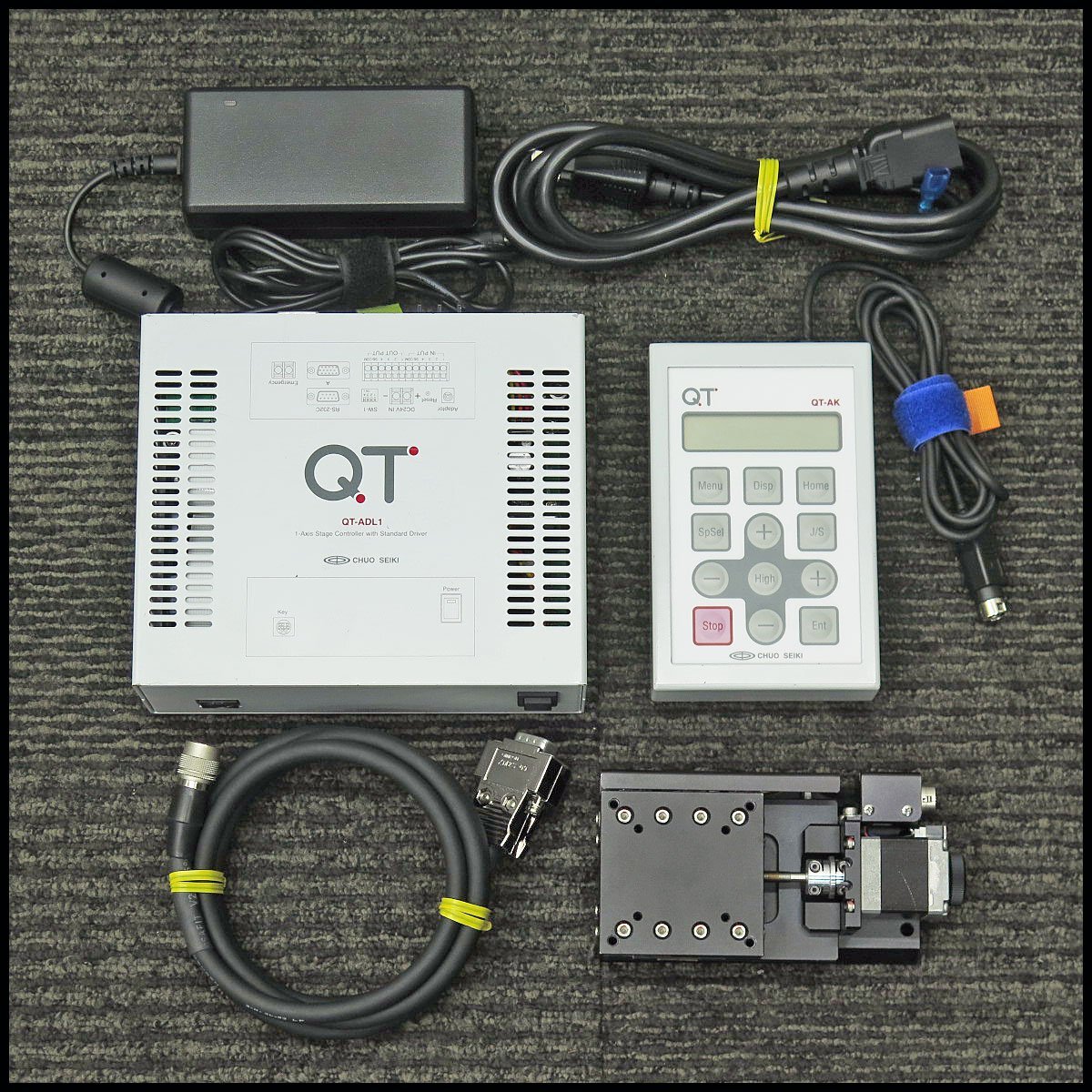 【傷や汚れあり】 CHUO SEIKI 中央精機 1軸コントローラドライバ QT-ADL1 操作ボックス付き QT-AK ハイグレードXステージ ALS-6012-G0M 電動ステージの落札 ...