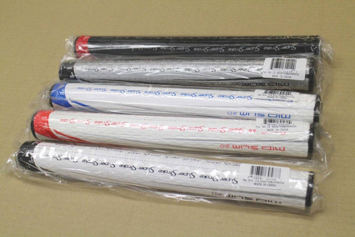 【未使用】ZZ022-5 SuperStroke MID SLIM2.0 GRIP US 5色SET（WH-BK、WH-RD、WH-BL ...