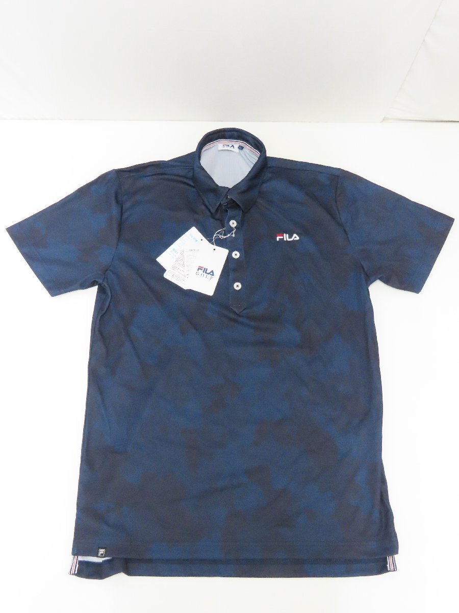 【未使用】 レパ520/60☆YS☆未使用 フィラゴルフ ポロシャツ FILA GOLF 74-677Y ネイビー Lサイズ 0821-274 ...