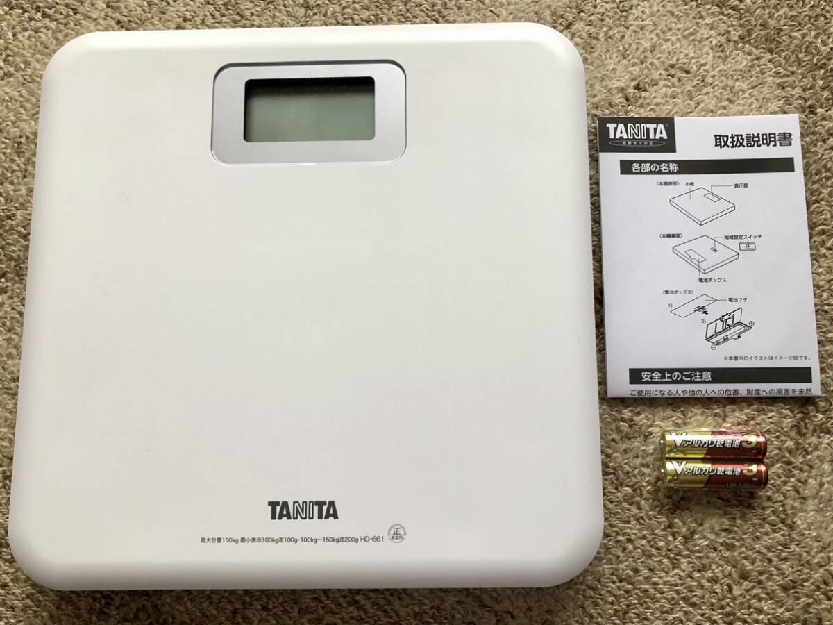 【目立った傷や汚れなし】【送料無料】TANITA デジタルヘルスメーター ホワイト タニタ 体重計 単三乾電池2本付 取扱説明書 純正品 中古美品 健康グッズ HD-660の落札情報詳細 ...